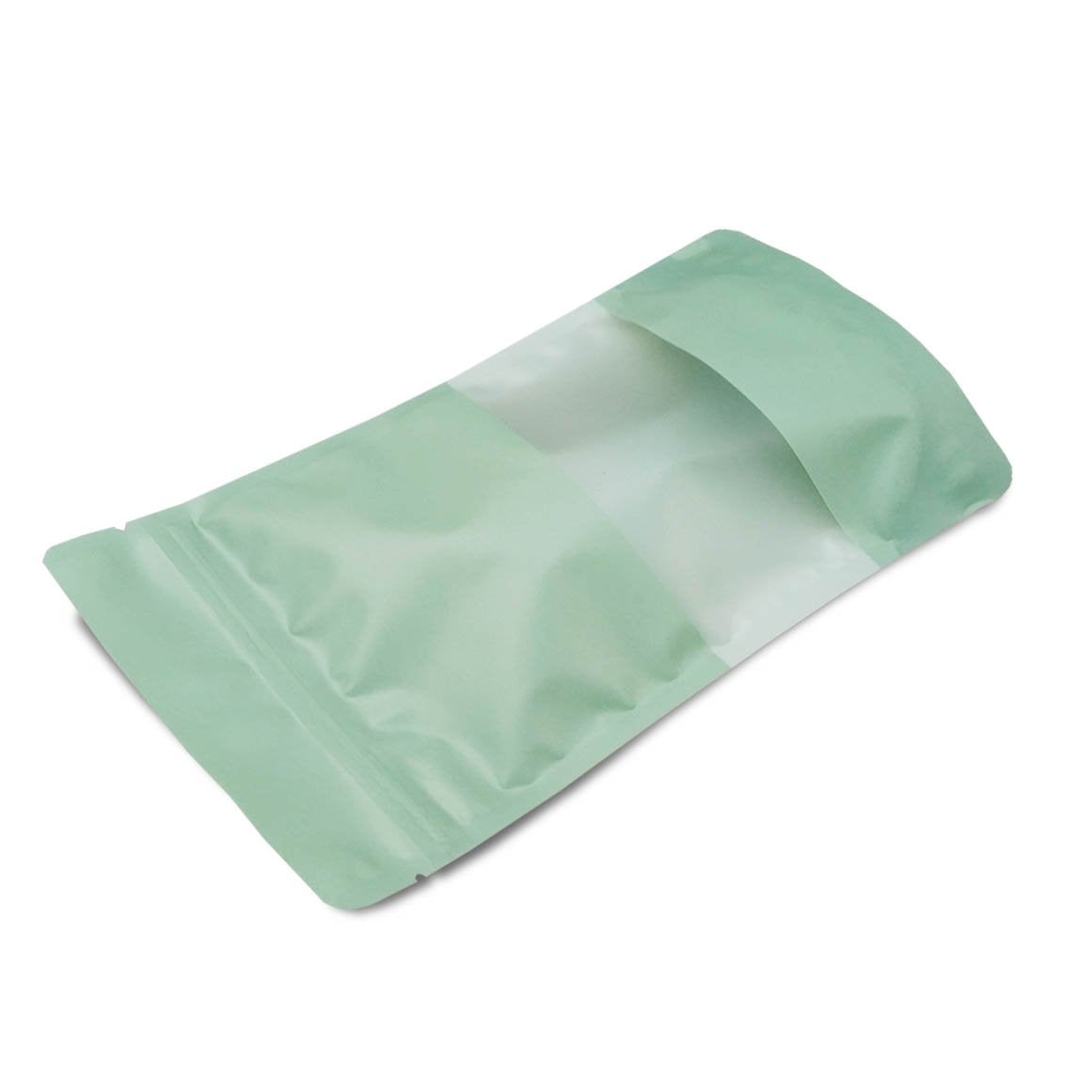 Stand Up Pouch with zip lock & window | Matte Mint Green – Packaging ...