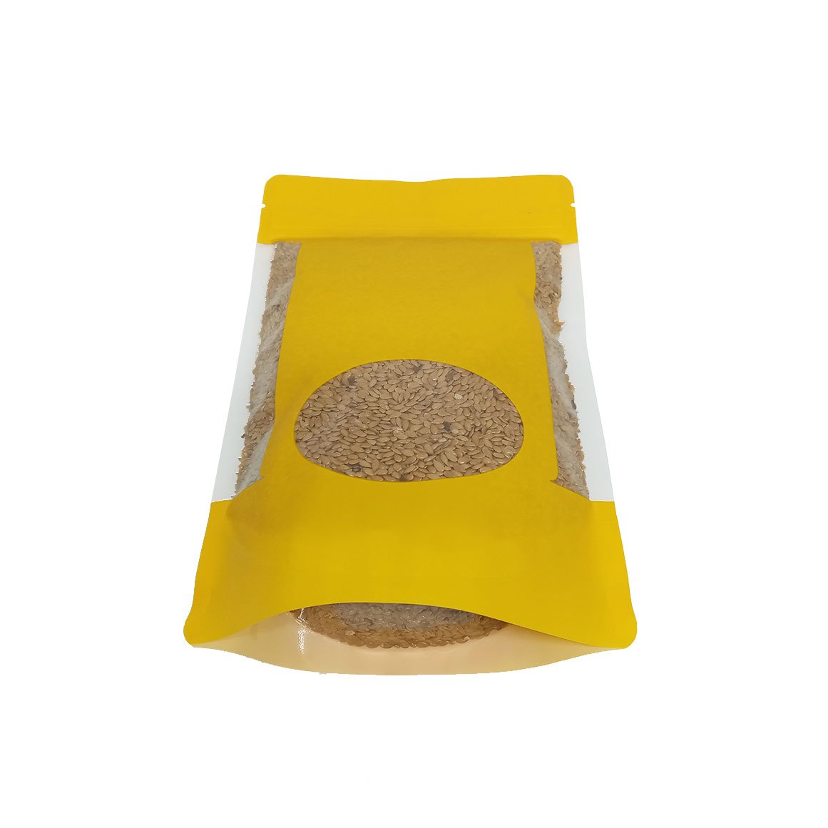 Stand Up Pouch with zip lock & window | Oval Orange – Packaging Depot ...